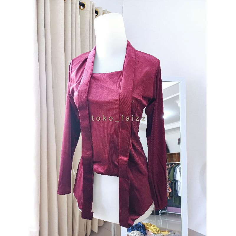 Jual Kebaya Kutubaru Maroon / Kebaya Merah Maroon / Kebaya jumbo ...