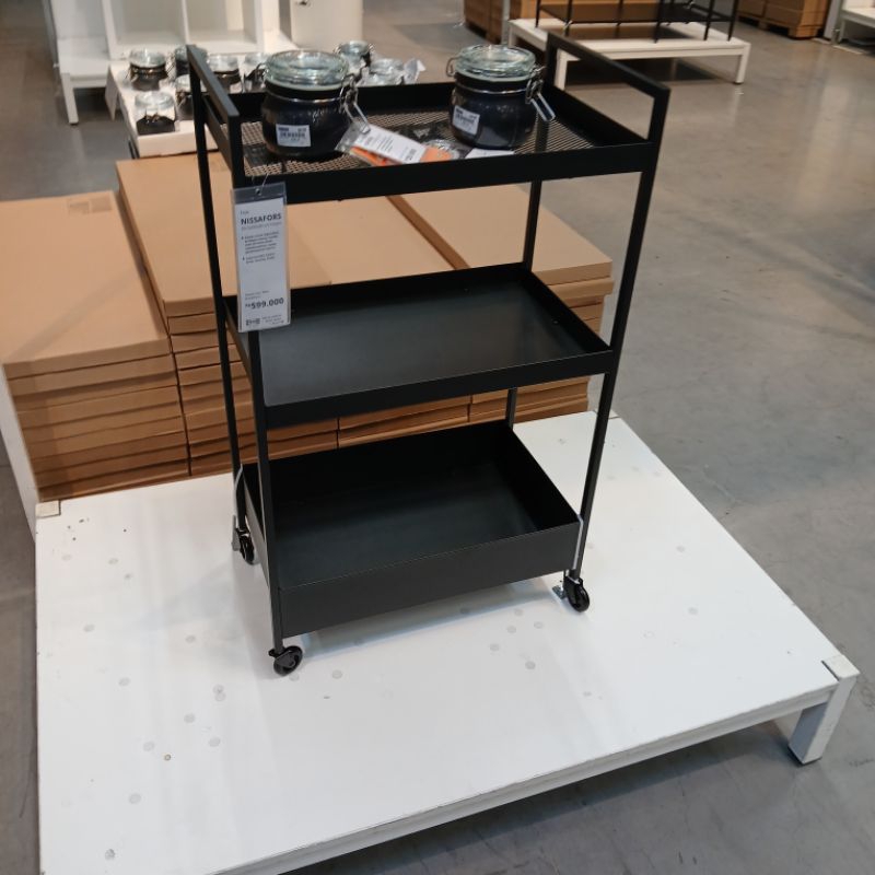 Jual IKEA NISSAFORS troli 3 susun rak barang dengan roda | Shopee Indonesia