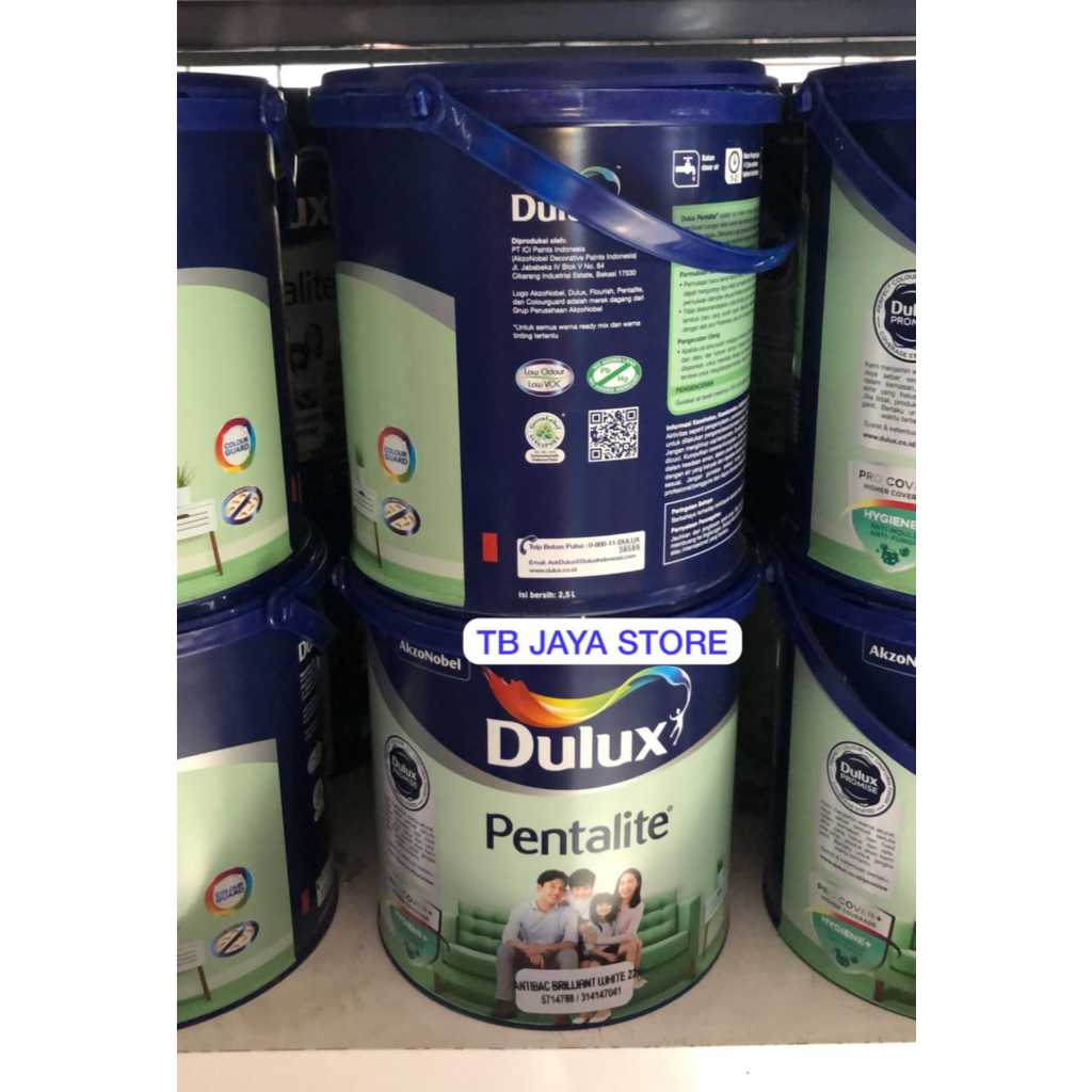 Jual CAT DULUX PENTALITE BW CAT TEMBOK INTERIOR BRILLIANT WHITE 2290 2.5L | Shopee Indonesia