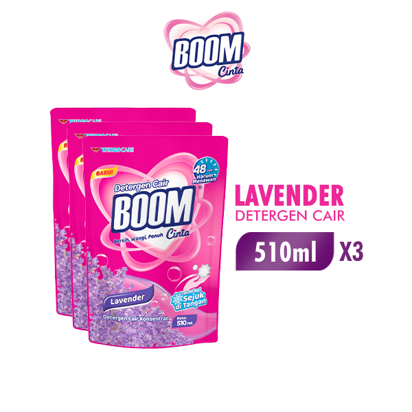 Jual Boom Cinta Deterjen Cair Lavender 510 Ml x3 | Shopee Indonesia