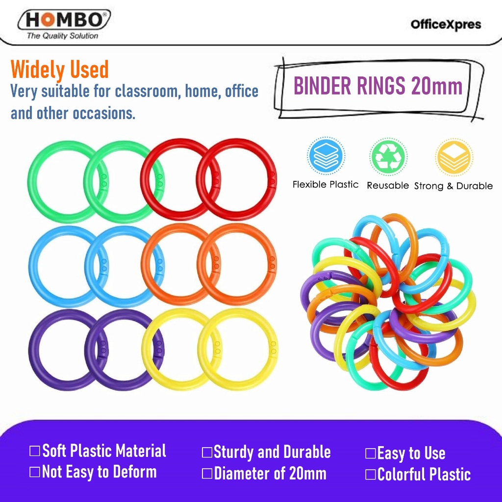 Jual (20 PCS) Binder Rings Plastic 20mm / Plastik Binding O Ring / Ring ...