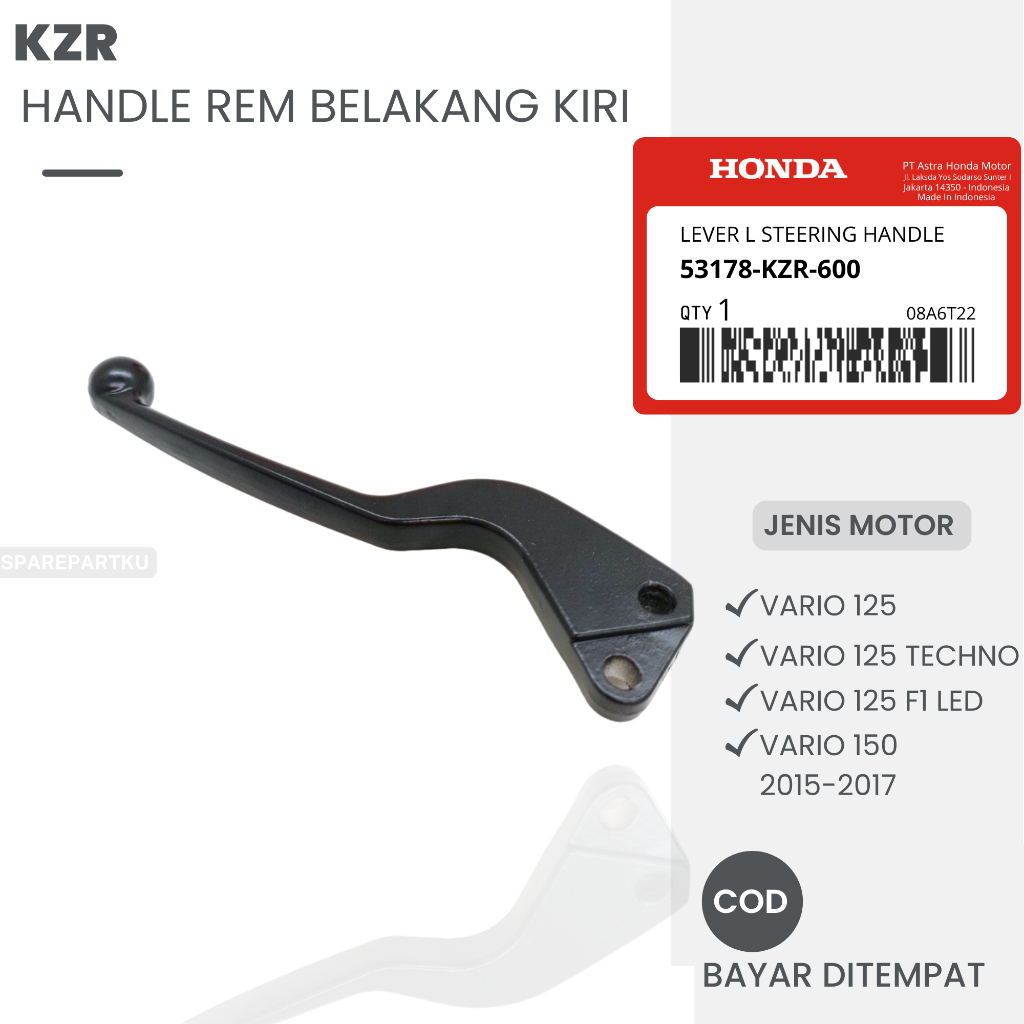 Jual KZR HANDLE REM BELAKANG KIRI VARIO 125, VARIO 125 TECHNO, VARIO ...