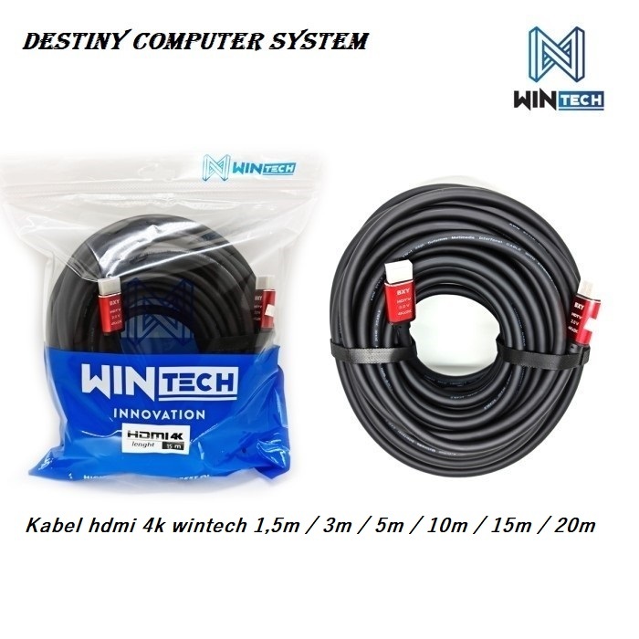 Jual Kabel HDMI 4K Wintech 1,5m / 3m / 5m / 10m / 15m / 20m | Shopee Indonesia