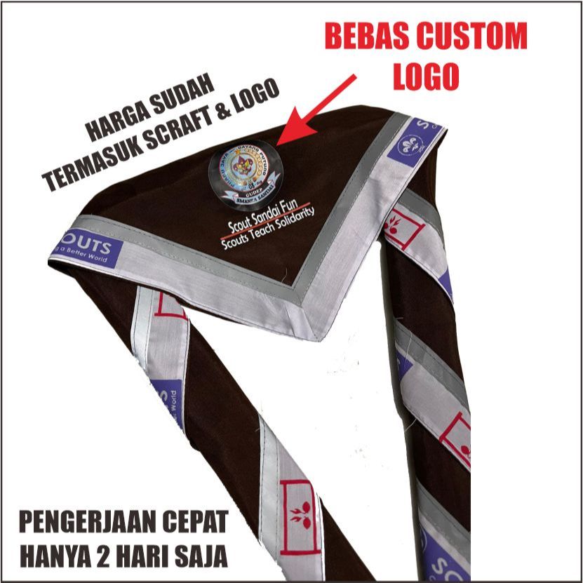 Jual Scraf Custom scraft pramuka polos lis sablon megamendung Loreng ...