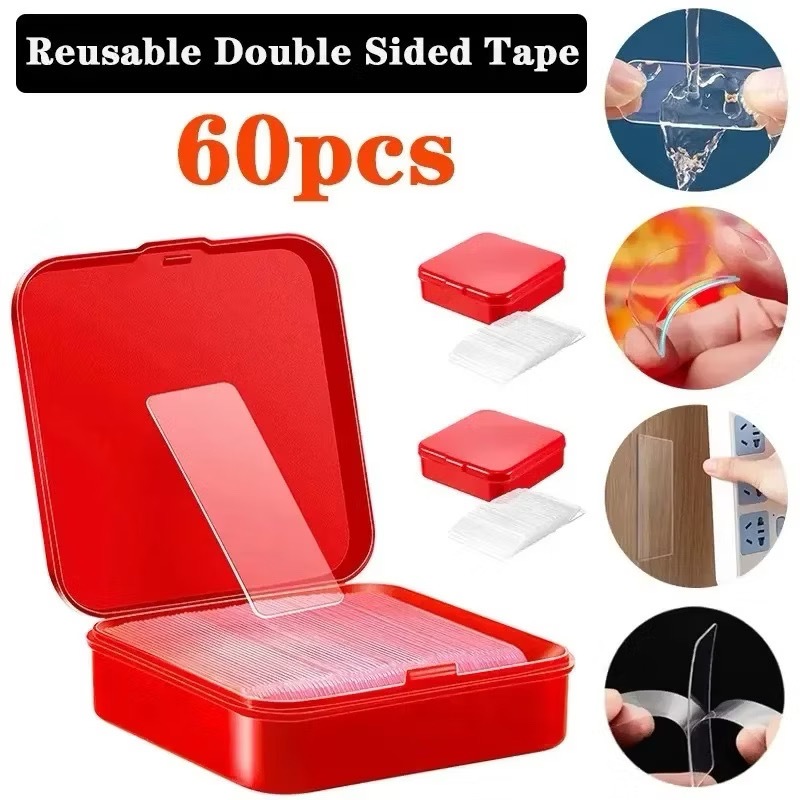 Jual Double Tape Box Mini isi 60pcs / Double Tape Bening 2 sisi Box is ...