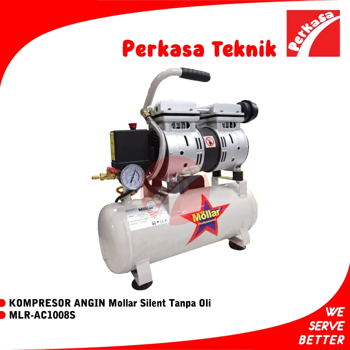Jual MOLLAR AC1008S Kompresor Angin Silent Oiless Air Compressor Tanpa ...