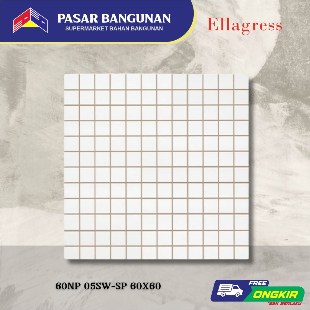 Jual Keramik Dinding ELLAGRESS Precut Putih 60NP 05SW-SP 60x60 Grade A ...