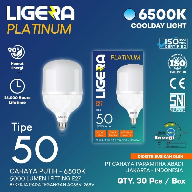 Jual Led Ligera Platinum 50 Watt Kapsul T Bulb - Lampu Ligera Platinum 50 W Capsule Bohlam Led ...