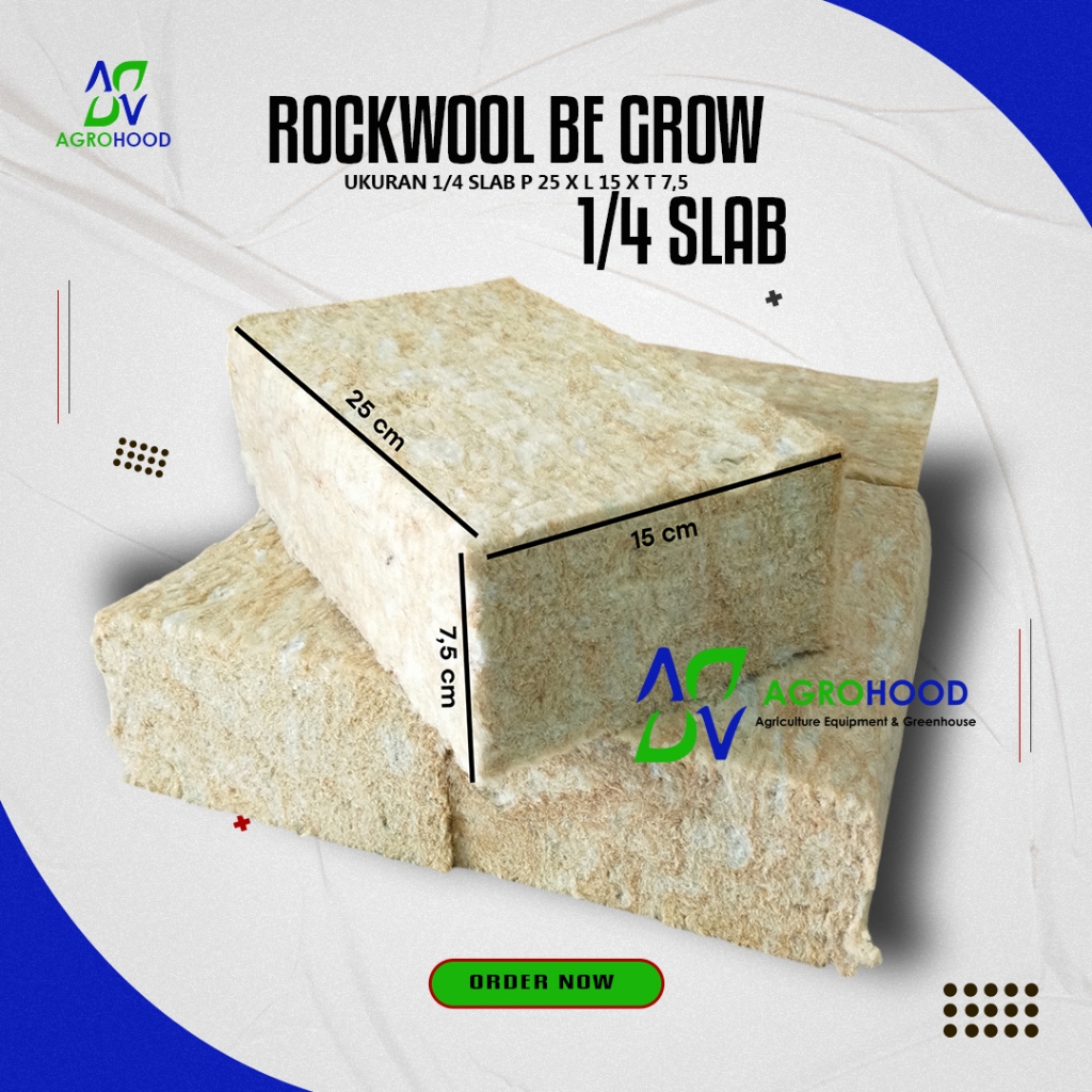 Jual Rockwool Hidroponik Be Grow Media Tanam 1/4 Slab | Shopee Indonesia