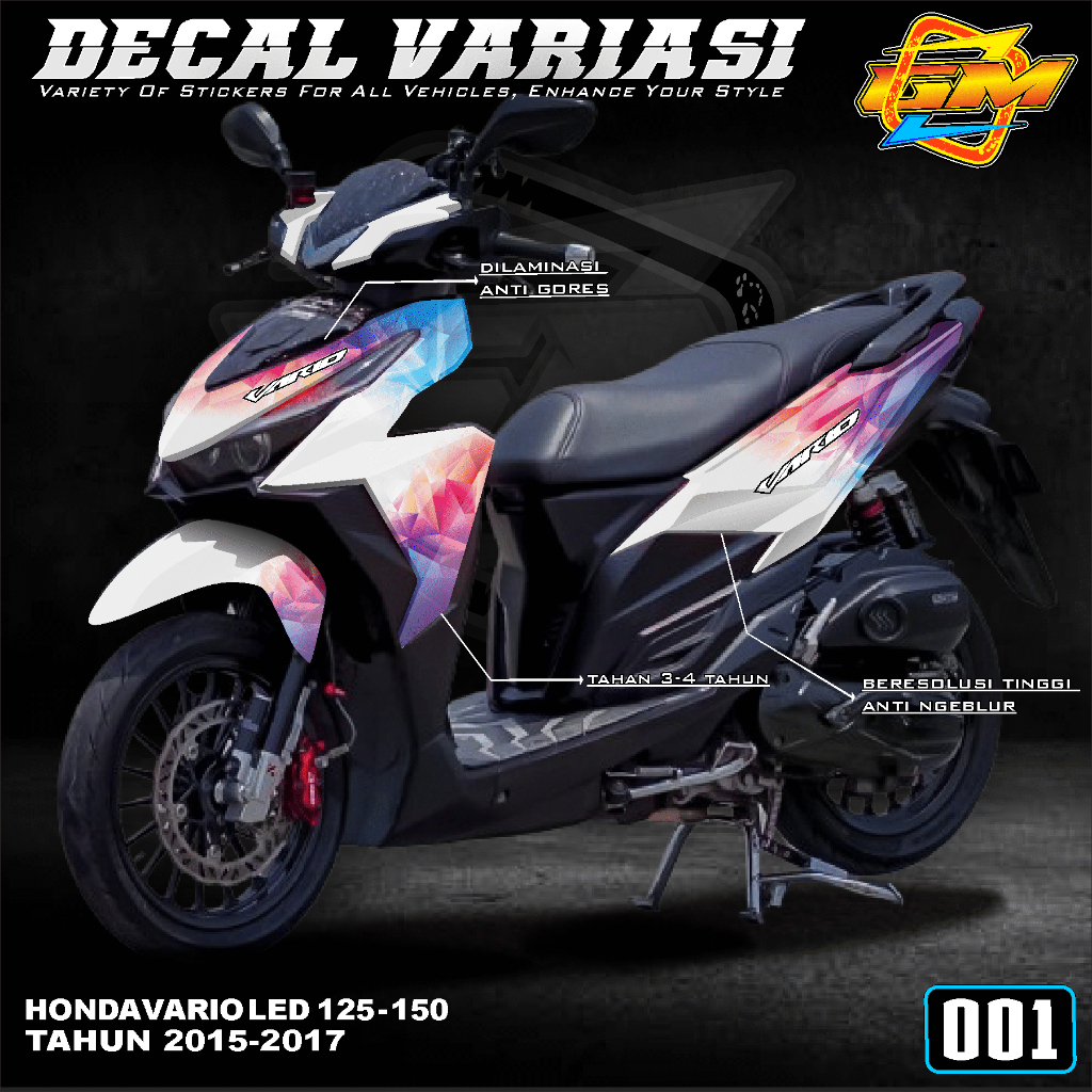 Jual Stiker Decal Honda Vario LED 125 150 New Fullbody - Dekal Sticker ...
