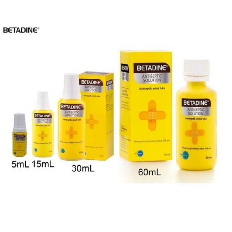 Jual BETADINE ANTISEPTIC SOLUTION 15 ml,30 ml,60 ml untuk luka | Shopee Indonesia