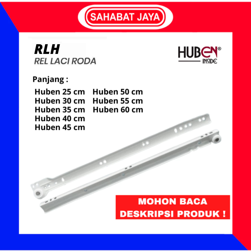 Jual Rel Laci Roda Furniture Drawer Slide HUBEN Cream Putih | Shopee ...