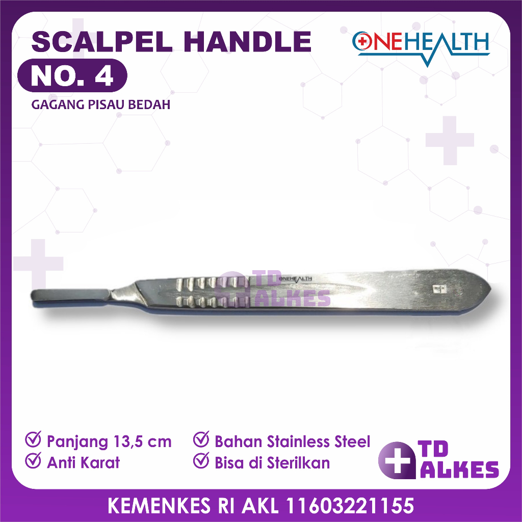 Jual OneHealth Scalpel Handle No. 4 Gagang Pisau Bisturi Scapel Bedah ...