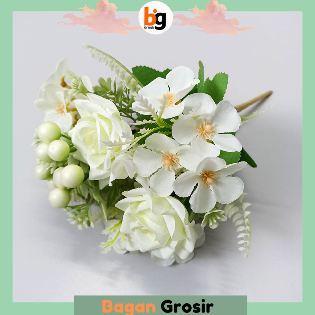 Jual BG Bunga Tangkai Hydrangea Bunga Hortensia Palsu Artifcial ...