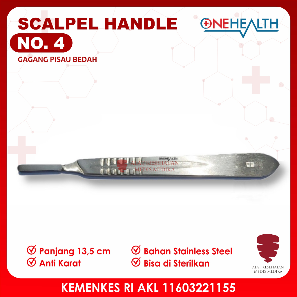 Jual Scalpel Handle No. 4 OneHealth Gagang Pisau Bisturi Scapel Bedah ...
