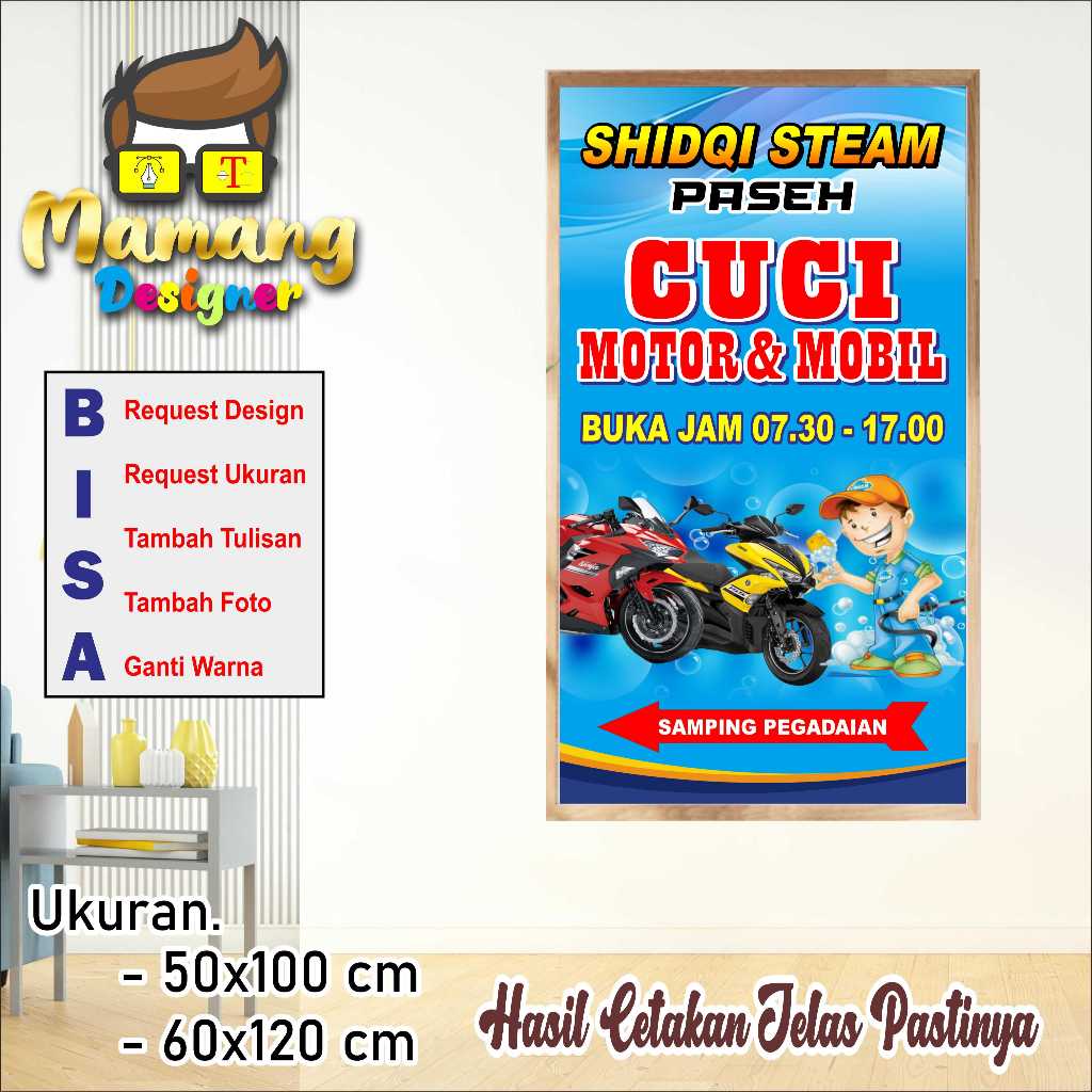 Jual Spanduk Banner Custom Steam Motor Untuk Di Pinggir Jalan bb ...