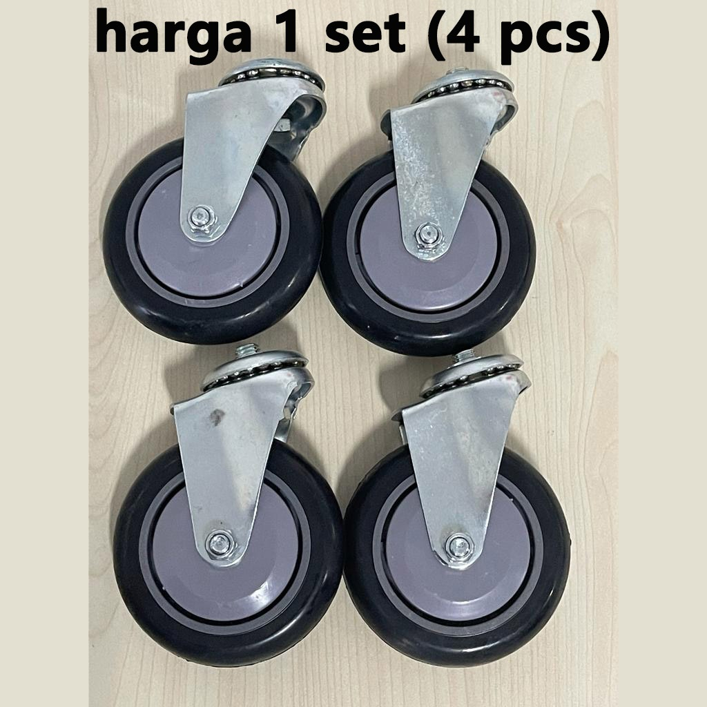 Jual Roda 4 Inch 1 Set (4 Biji) Untuk Troli Belanja 60/100 Liter ...