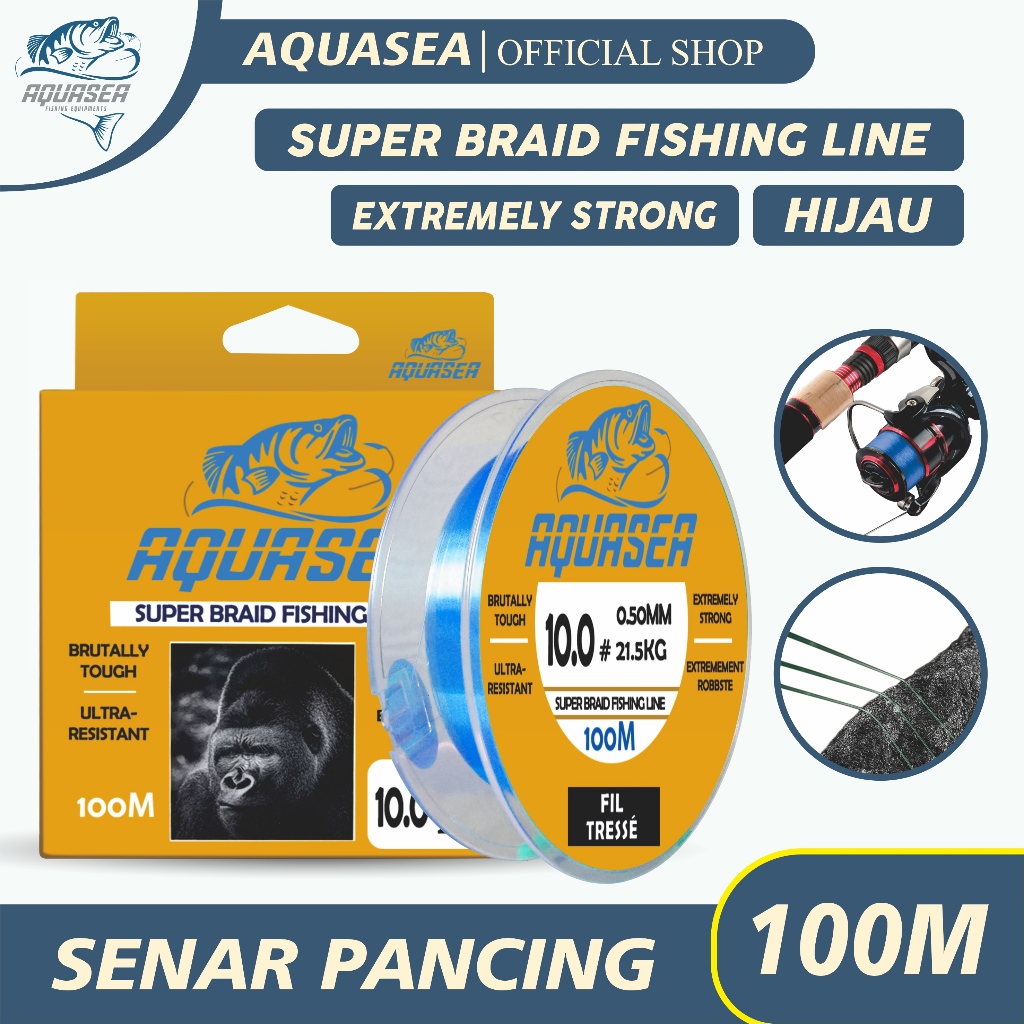 Jual AQUASEA-Tali Pancing 100m Warna Biru Senar Pancing Nilon Gorilla ...