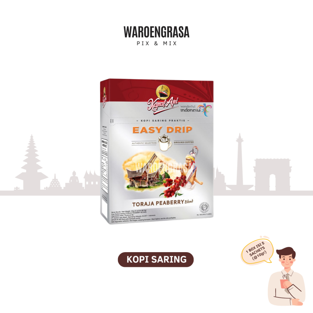 Jual Kapal Api Kopi Bubuk Saring - Drip Coffee - Toraja Peaberry Blend ...