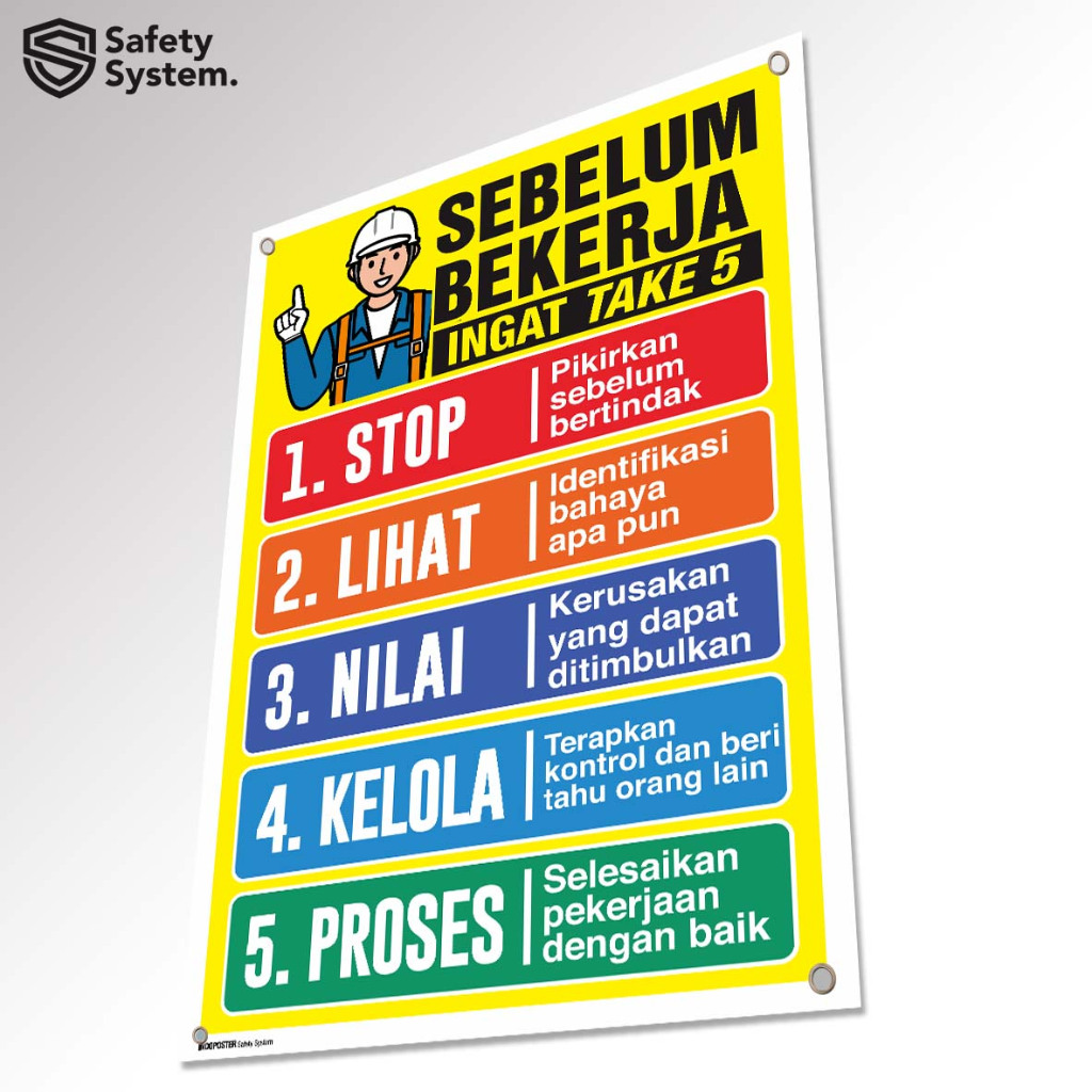 Jual Spanduk Banner K3 Keselamatan Kerja Sebelum Bekerja Ingat Take 5 ...