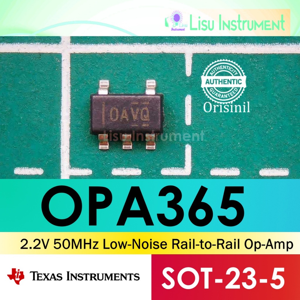 Jual OPA365 2.2V 50MHz Low-Noise Single-Supply Rail-to-Rail Operational Amplifier OPA365AIDBVR ...