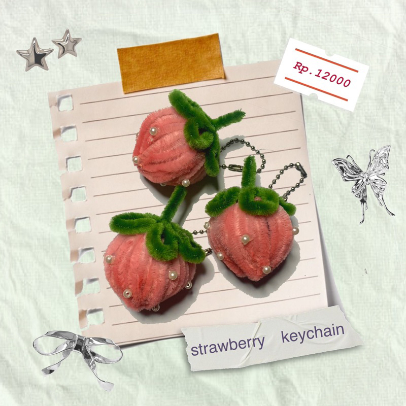 Jual STRAWBERRY KEYCHAN - PIPE CLEANER | Shopee Indonesia