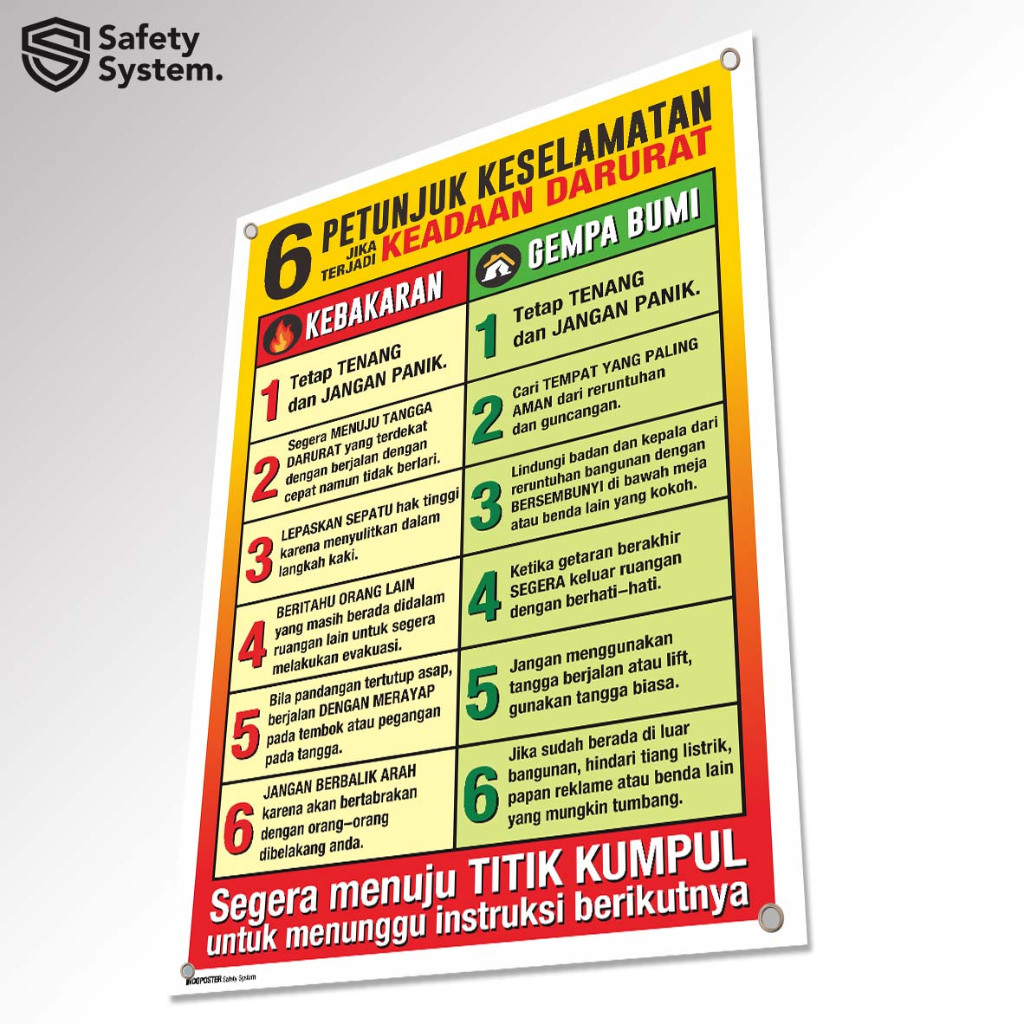 Jual Spanduk Banner K3 Keselamatan Kerja Petunjuk Keselamatan Keadaan ...