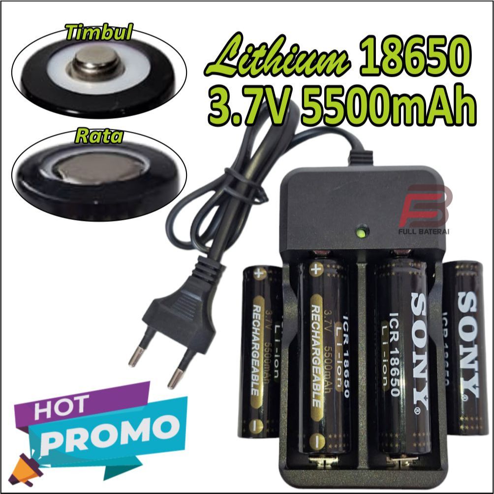 Jual PAKET CHARGER & Baterai Charger Lithium 18650 Li-ion 3.7V ...
