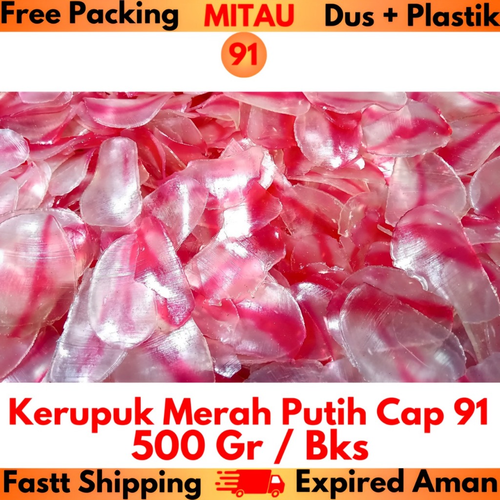 Jual Kerupuk Merah Putih 500gr / Bks Beli 6 Bungkus Lebih Murah ...