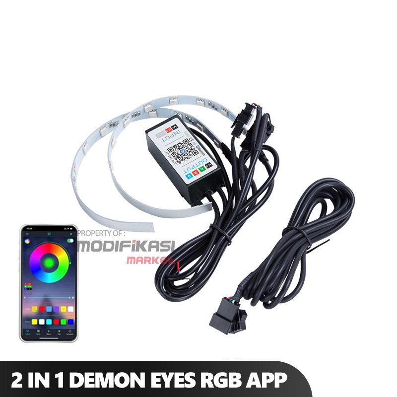 Jual [SEPASANG] Lampu Demon Eyes Devil Eyes RGB App 2in1 360 BILED ...