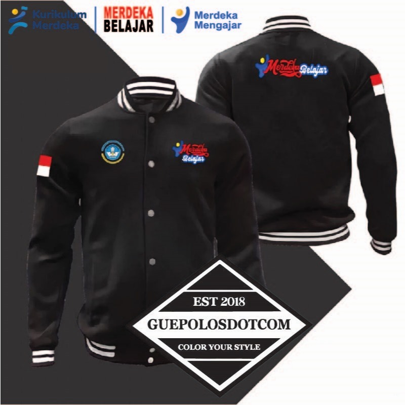 Jual JAKET VARSITY KANCING MERDEKA BELAJAR LOGO TUT WURI HANDAYANI ...