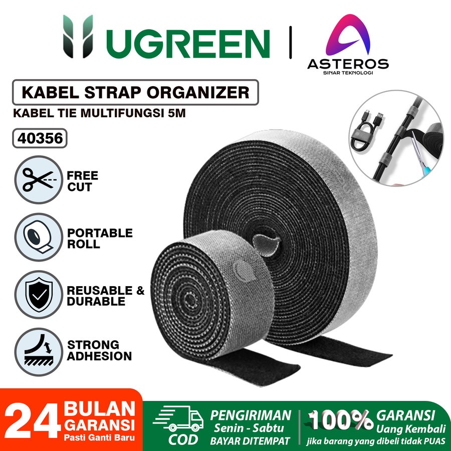 Jual Ugreen 40354 40356 Velkro Strap Cord Holder Perekat Pengikat Kabel ...
