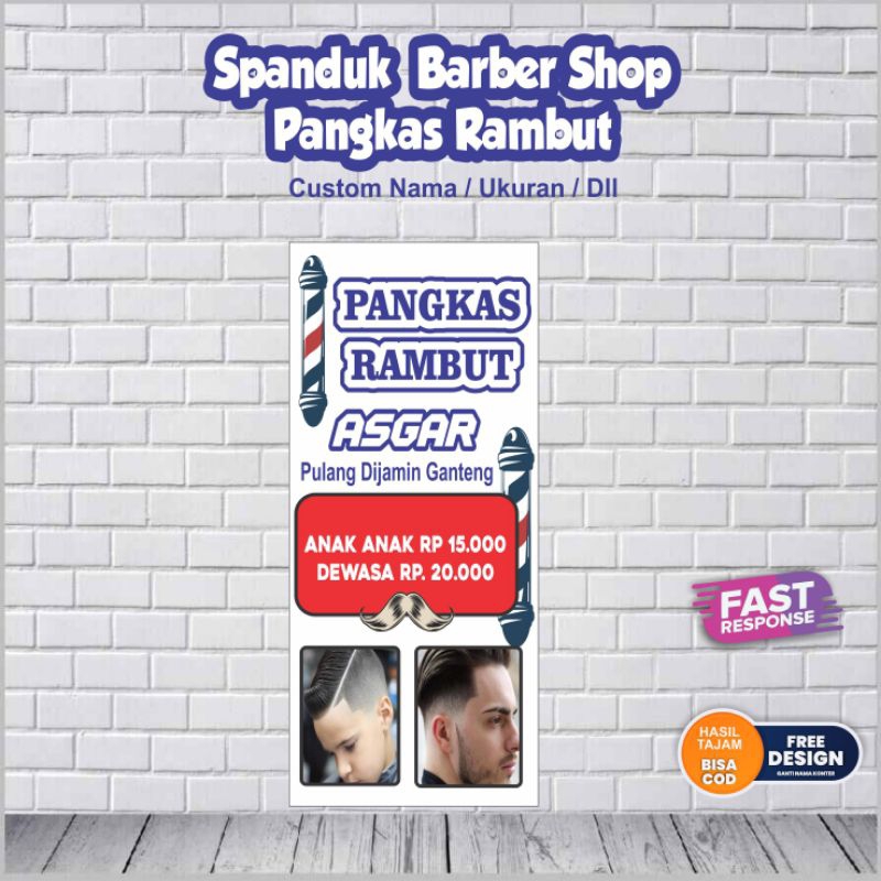 Jual Spanduk Pangkas Rambut Barbershop custom | Shopee Indonesia
