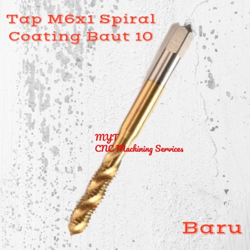 Jual tap spiral tap mesin M6×1 Hss tap bubut coating kuning cocok untuk ...