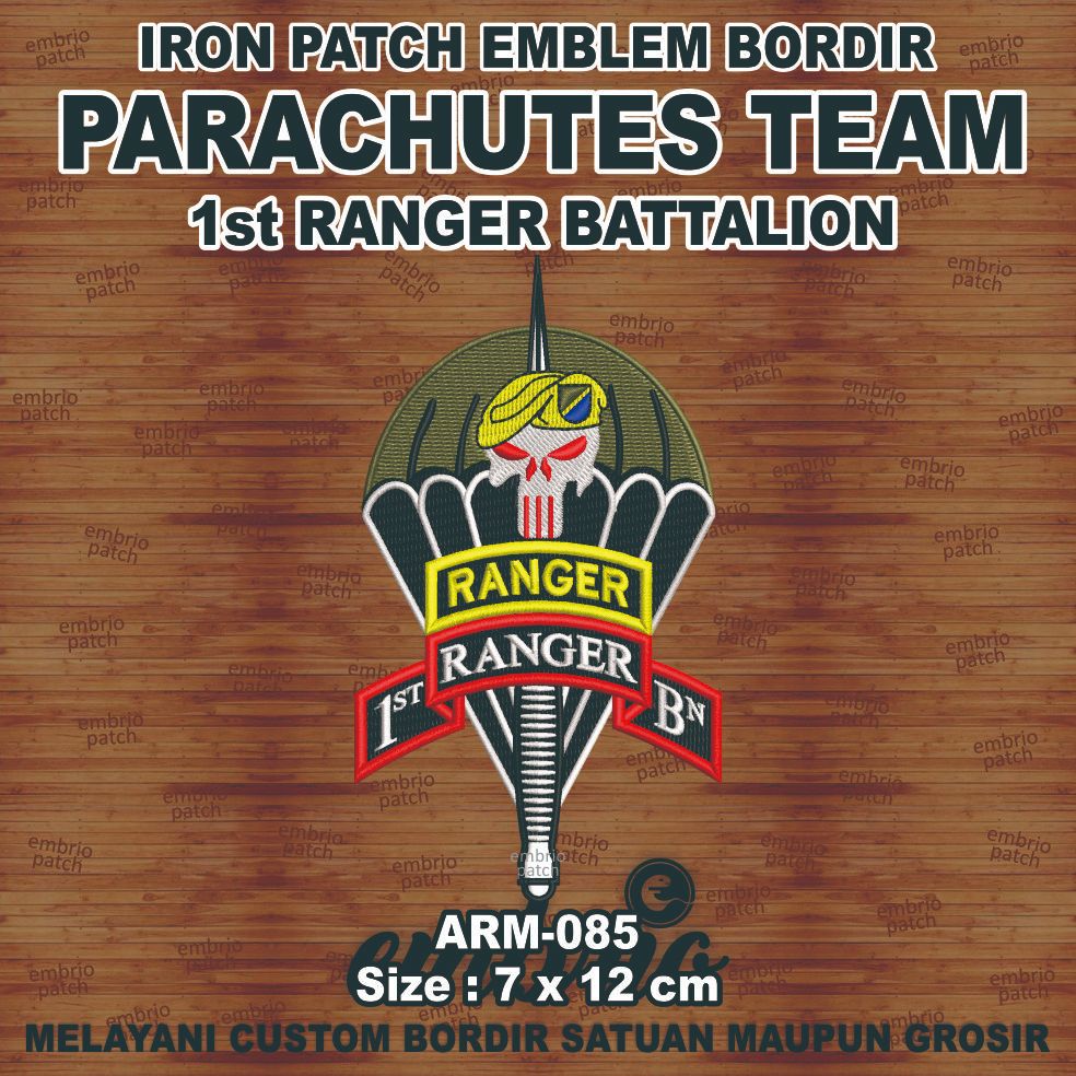 Jual ARM-085 Patch 1st RANGER BN FIRST RANGER BATTALION PARACHUTES TEAM ...