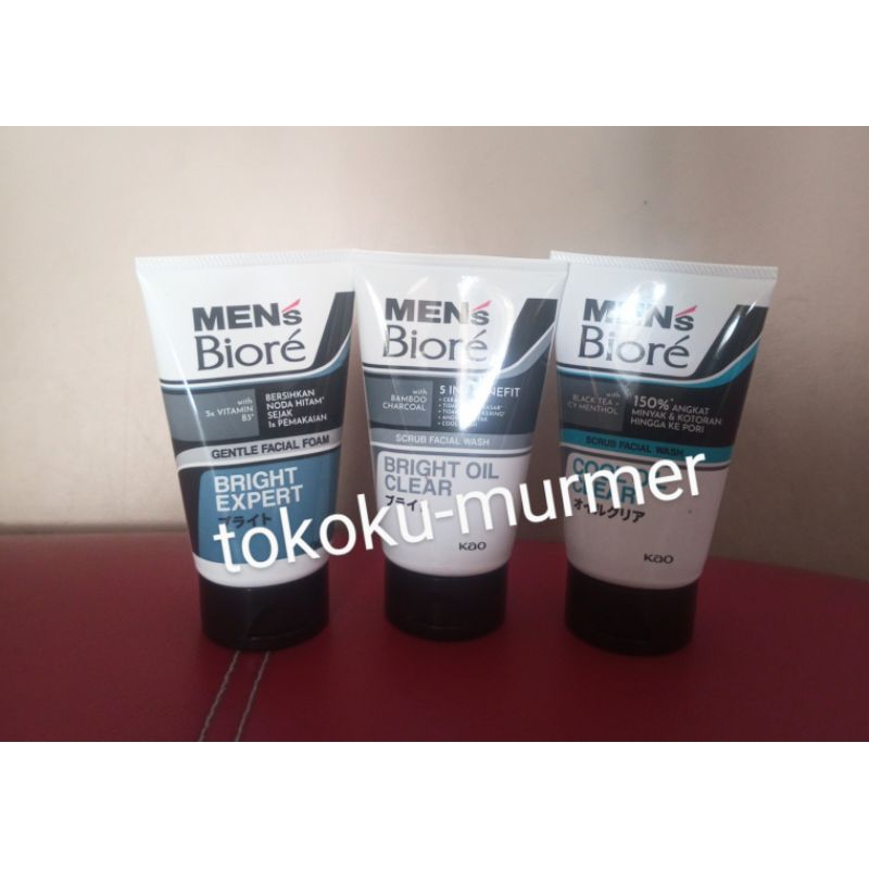 Jual Mens Biore Facial Foam / Mens Biore Bright Oil Clear / Cool Oil Clear / Bright Expert 100 ...