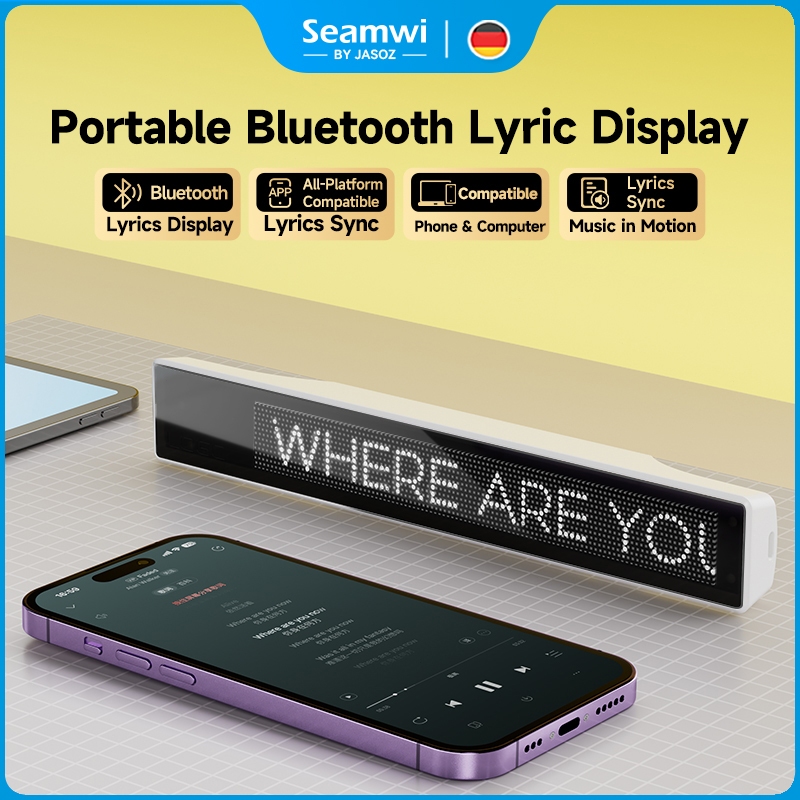 Jual Seamwi Bluetooth Lyrics Display LED Lights Magnetic Wireless ...