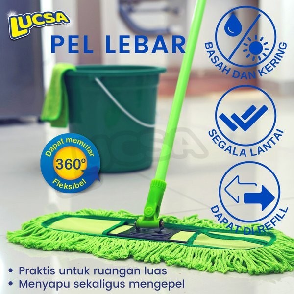 Jual LUCSA Pel Lebar 80 cm LM-180 / Alat Pel Sapu Lantai Lobby Dust Mop ...