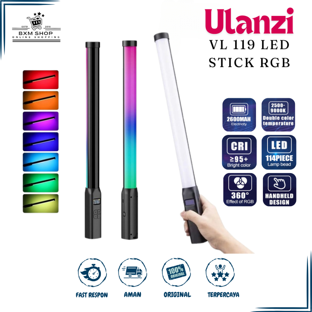 Jual ULANZI VL119 Handheld Light Wand, 360° RGB LED Video Light Stick ...