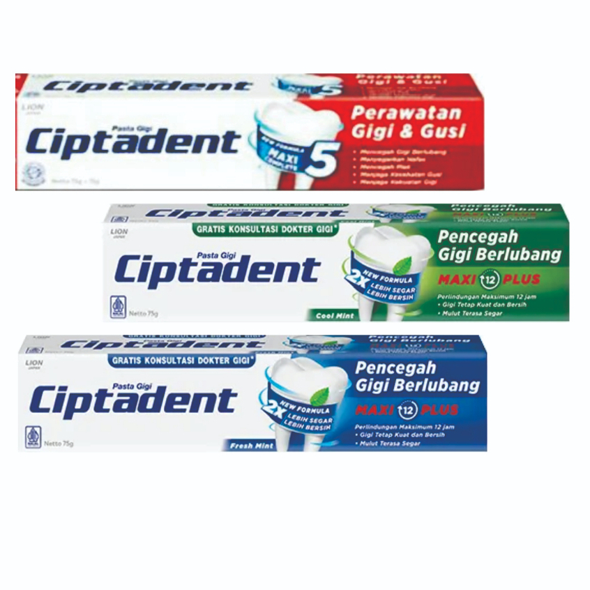 Jual Ciptadent Pasta Gigi 75gr | Maxi 12 Plush Fresh Mint | Maxi ...