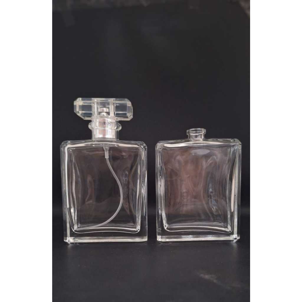 Jual Botol Parfum V3343 100 semi press silver cap channel bening harga ...