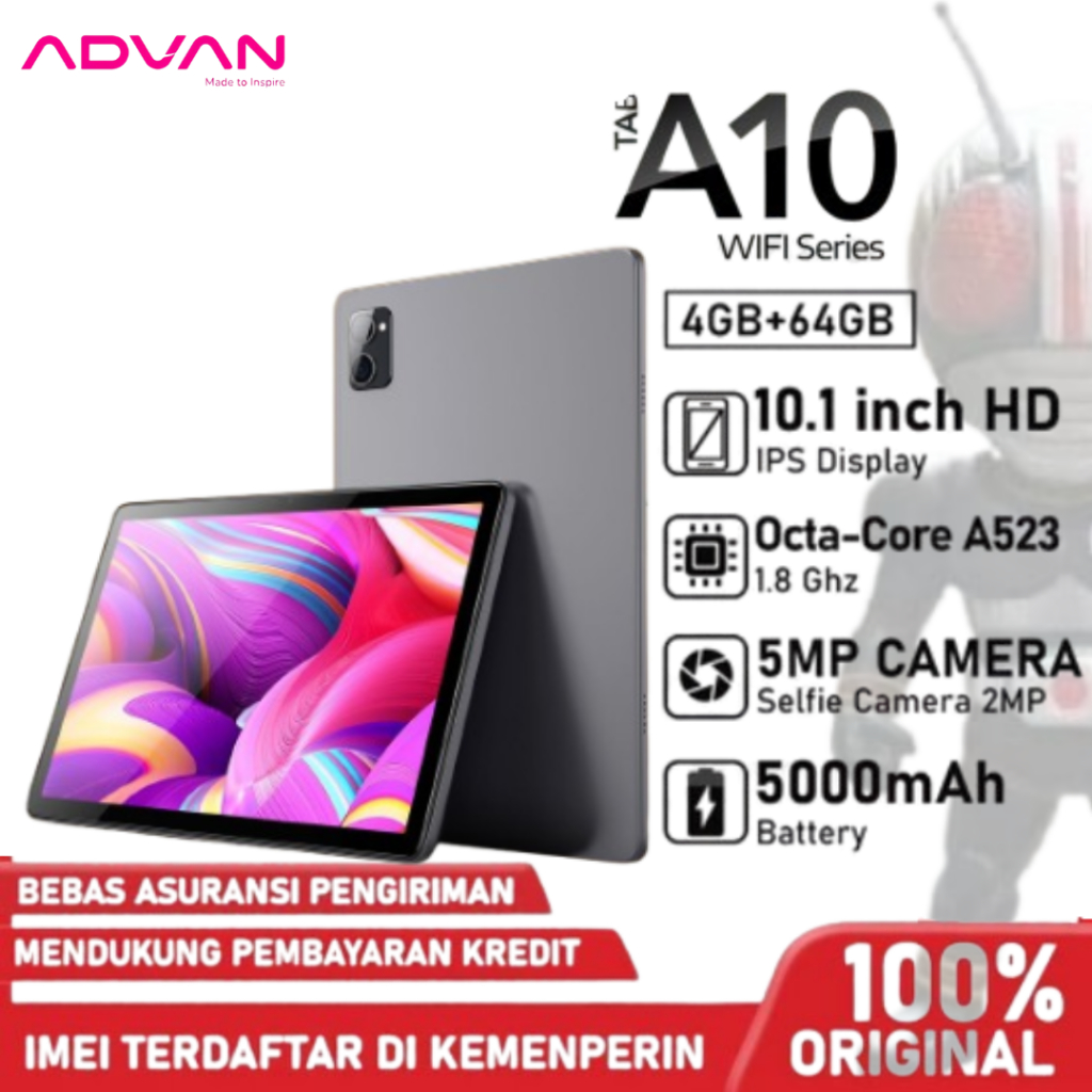 Jual ADVAN TAB A10 4+64GB WIFI ONLY GARANSI RESMI | Shopee Indonesia