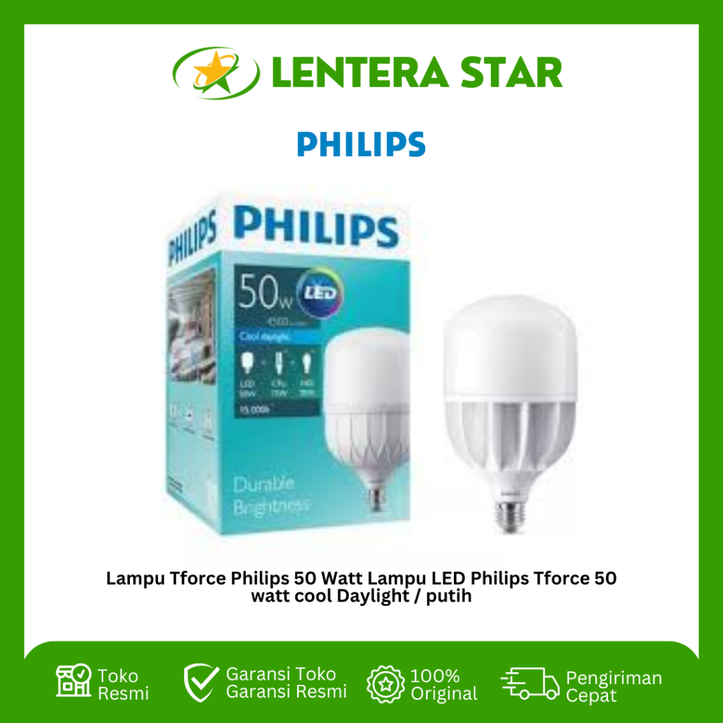 Jual Lampu Tforce Philips 50 Watt Lampu LED Philips Tforce 50 watt cool ...