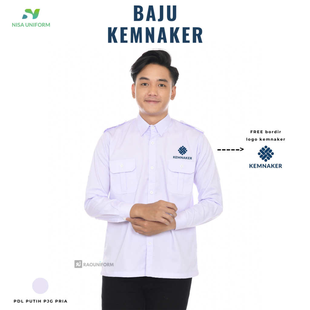 Jual KEMNAKER-Baju PDL Kemnaker/Baju Putih PNS Wanita/Baju Pemerintah ...