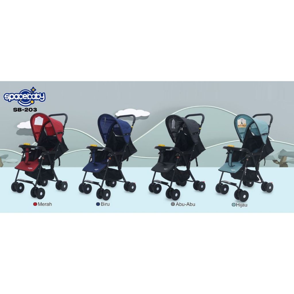 Jual BABY STROLLER SPACE BABY PACIFIC ORIGINAL SB-203 - KERETA DORONG | Shopee Indonesia