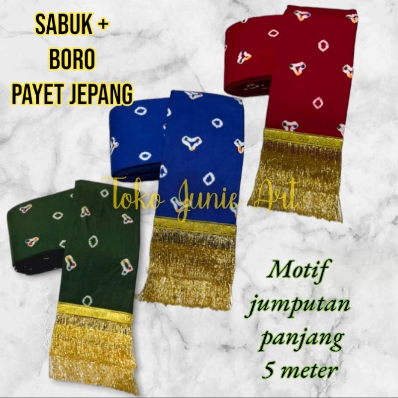 Jual SABUK STAGEN PLUS BORO MOTIF JUMPUTAN / SABUK BESKAP BUSANA ADAT ...