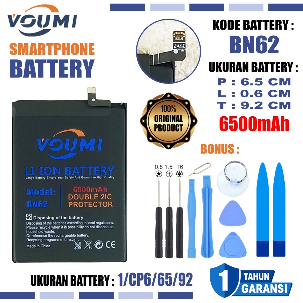 Jual VOUMI BN62 Baterai Battery Double IC Power high Capacity ...
