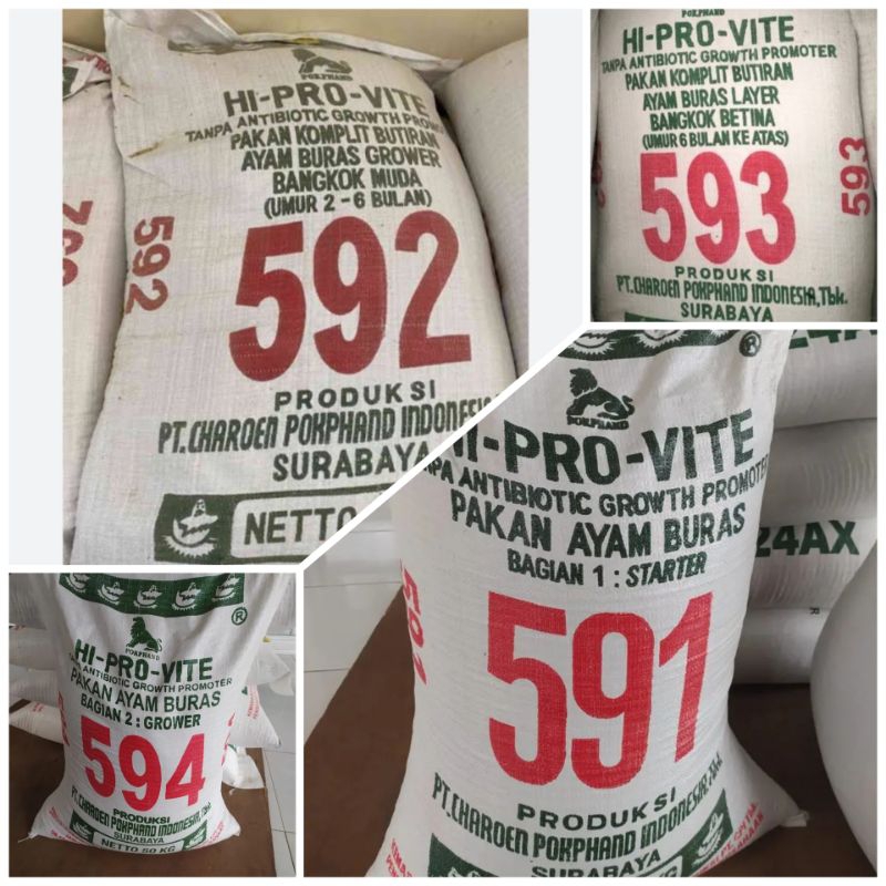 Jual Pakan Ayam Bangkok Pur Ayam Hi Pro Vite 591 592 593 594 Repack 1Kg | Shopee Indonesia