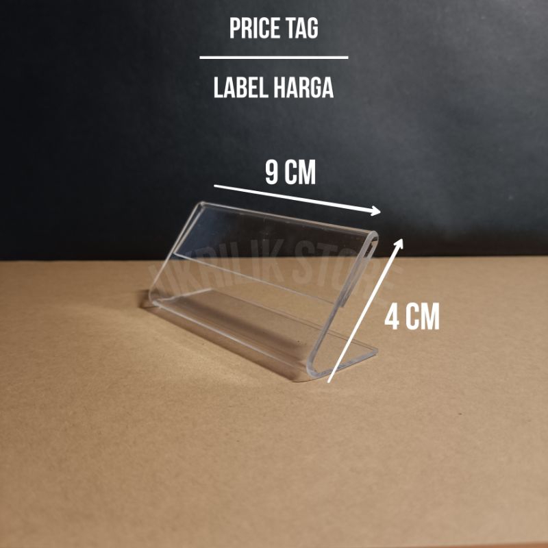 Jual Akrilik display Price Tag/ Name Tag Produk ukuran 4 x 9 cm tebal ...