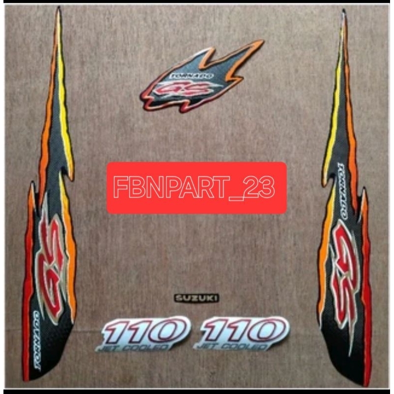 Jual STICKER STRIPING SUZUKI TORNADO GS 110 2007 HITAM MERAH STIKER ...